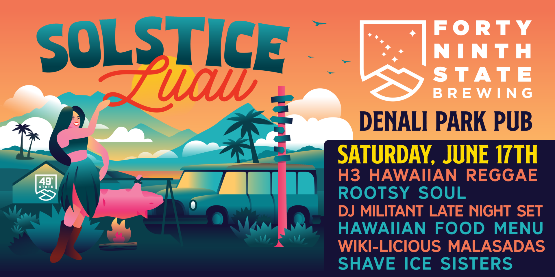 Solstice Luau in Denali – 49th State Brewing
